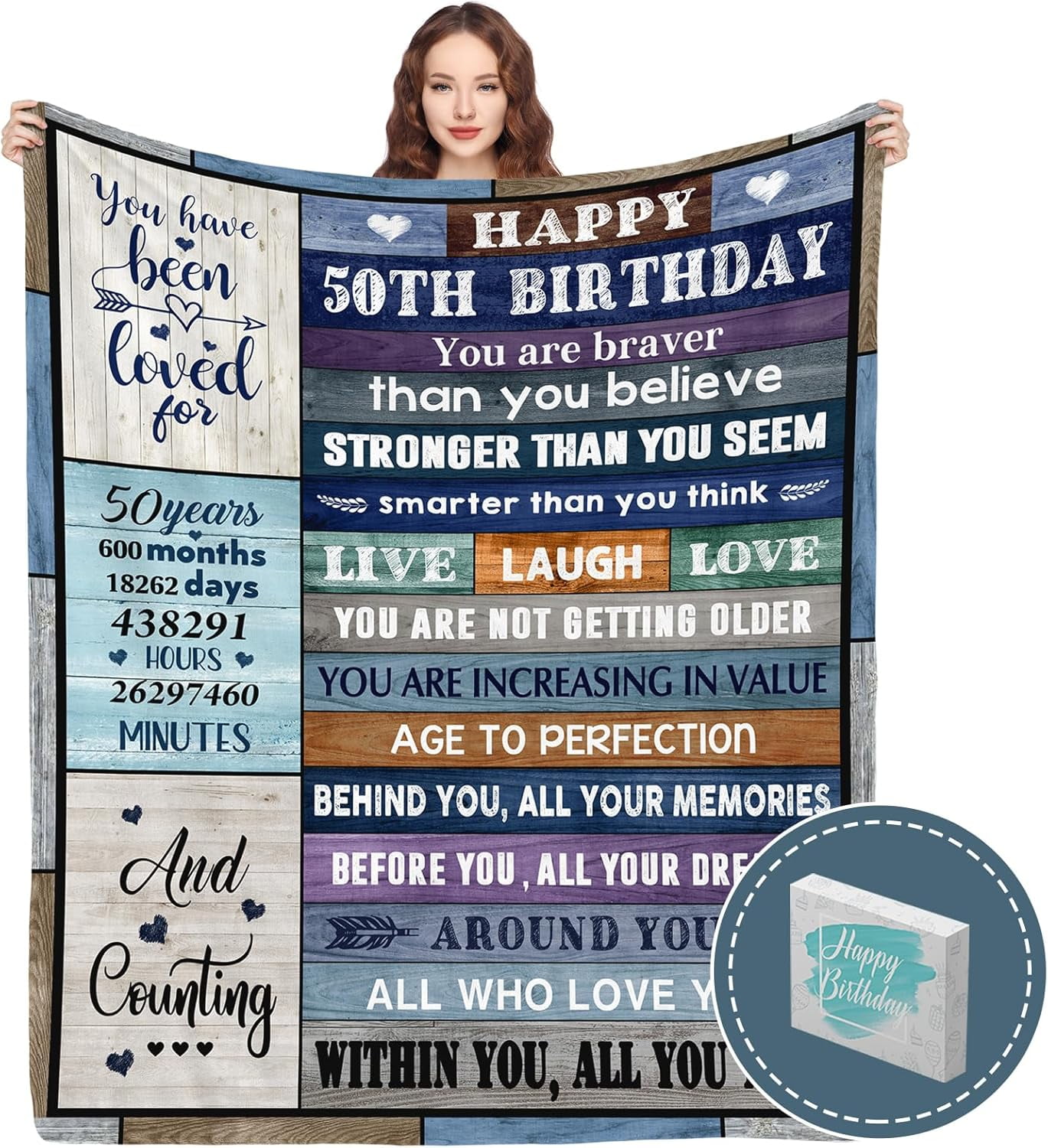 LHSHID 50th Birthday Gifts for Men Women Gifts for 50 Year Old Women ...
