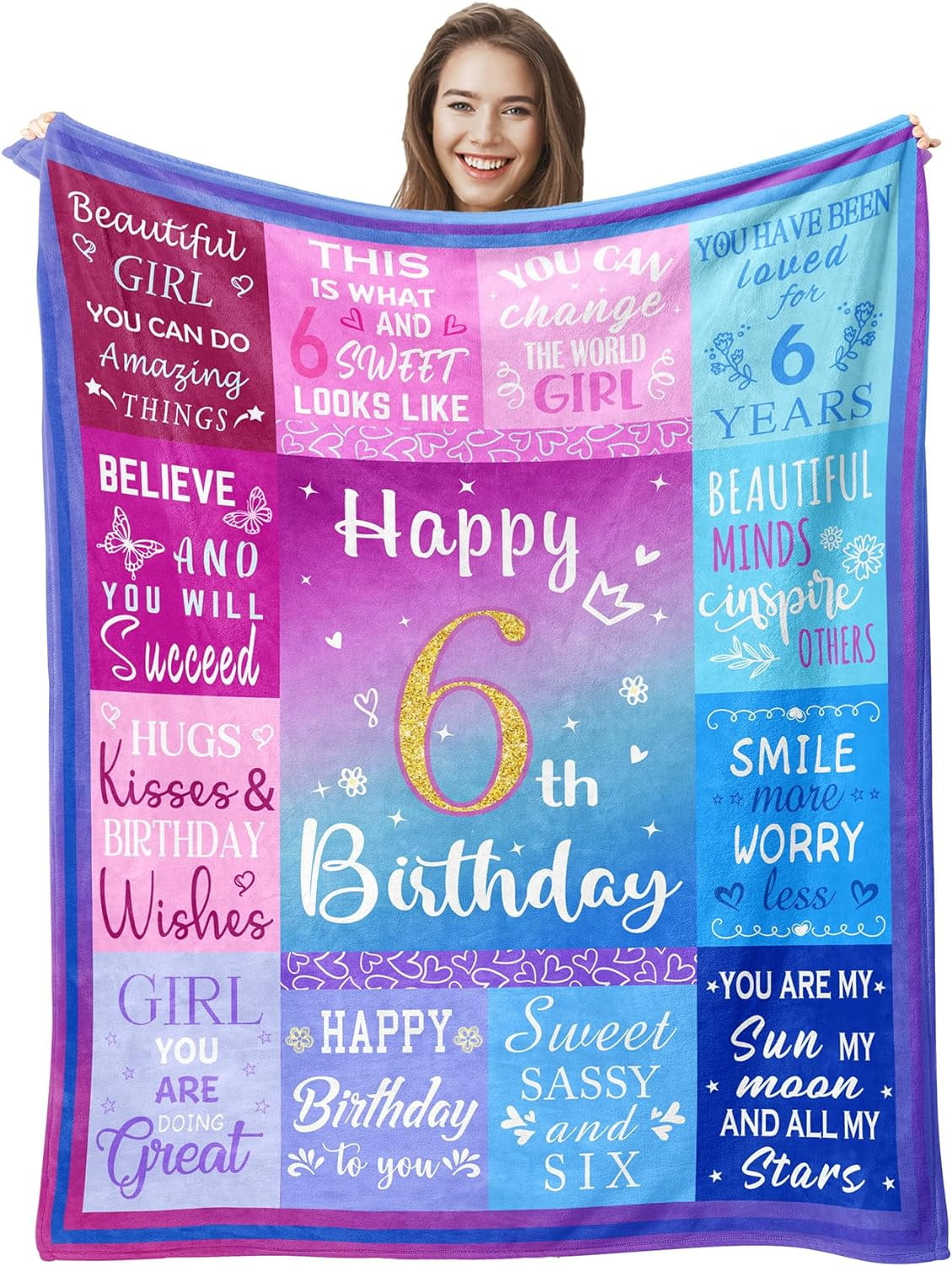 LHSHID 7 Year Old Girl Birthday Gifts Blanket 7 Year Old Girl Gifts ...