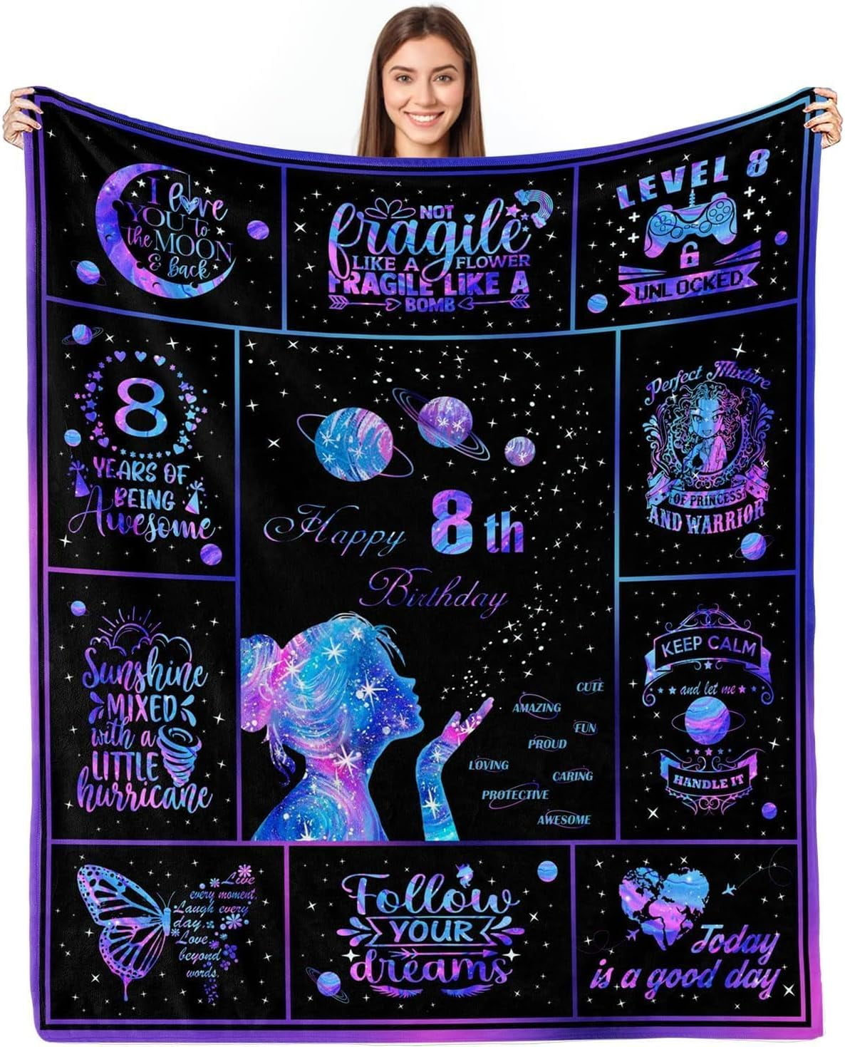 LHSHID 8 Year Old Girl Birthday Gifts Blanket Birthday Gifts for 8 Year ...