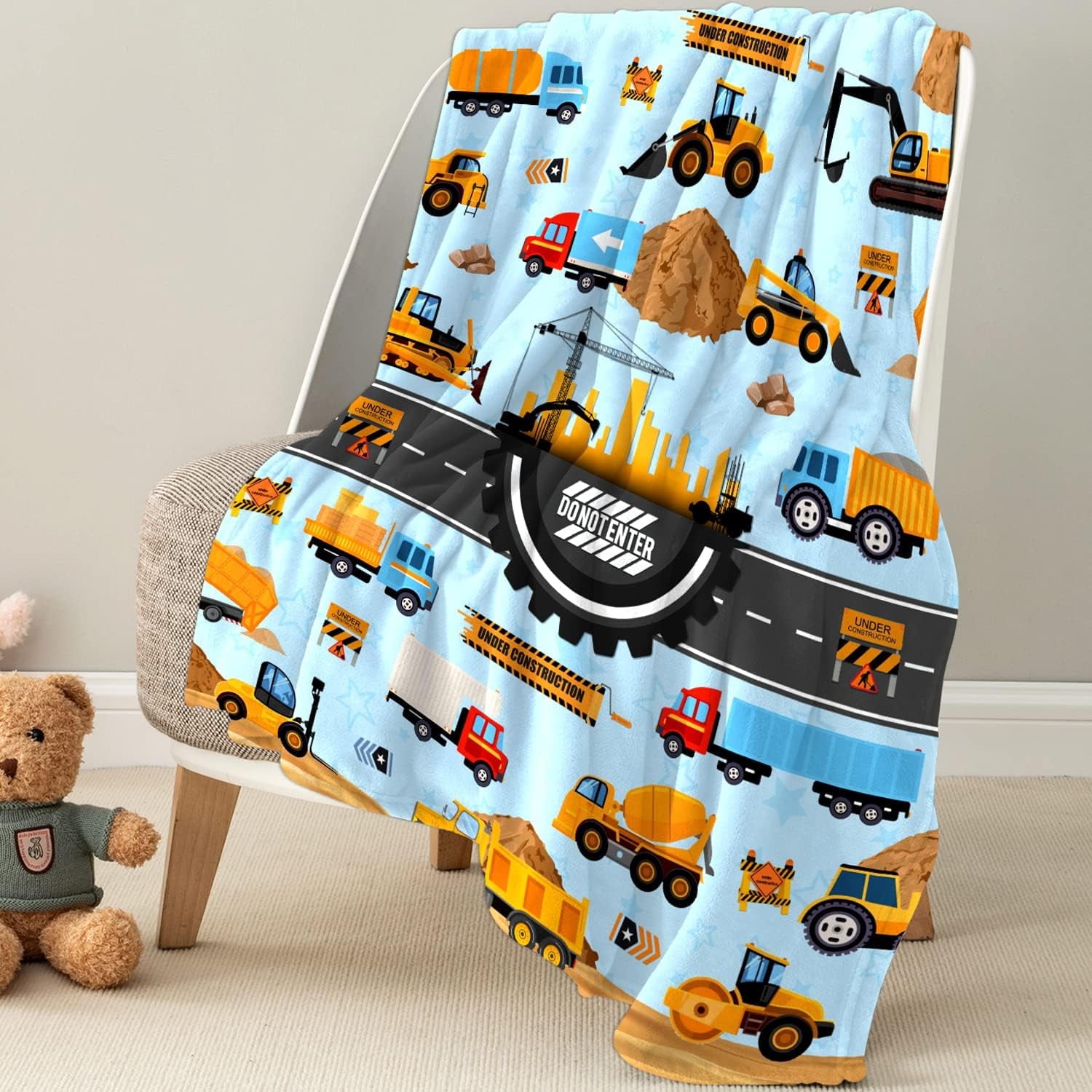 LHSHID Construction Blanket Kids Blanket Toddler Blanket for Boys Girls ...