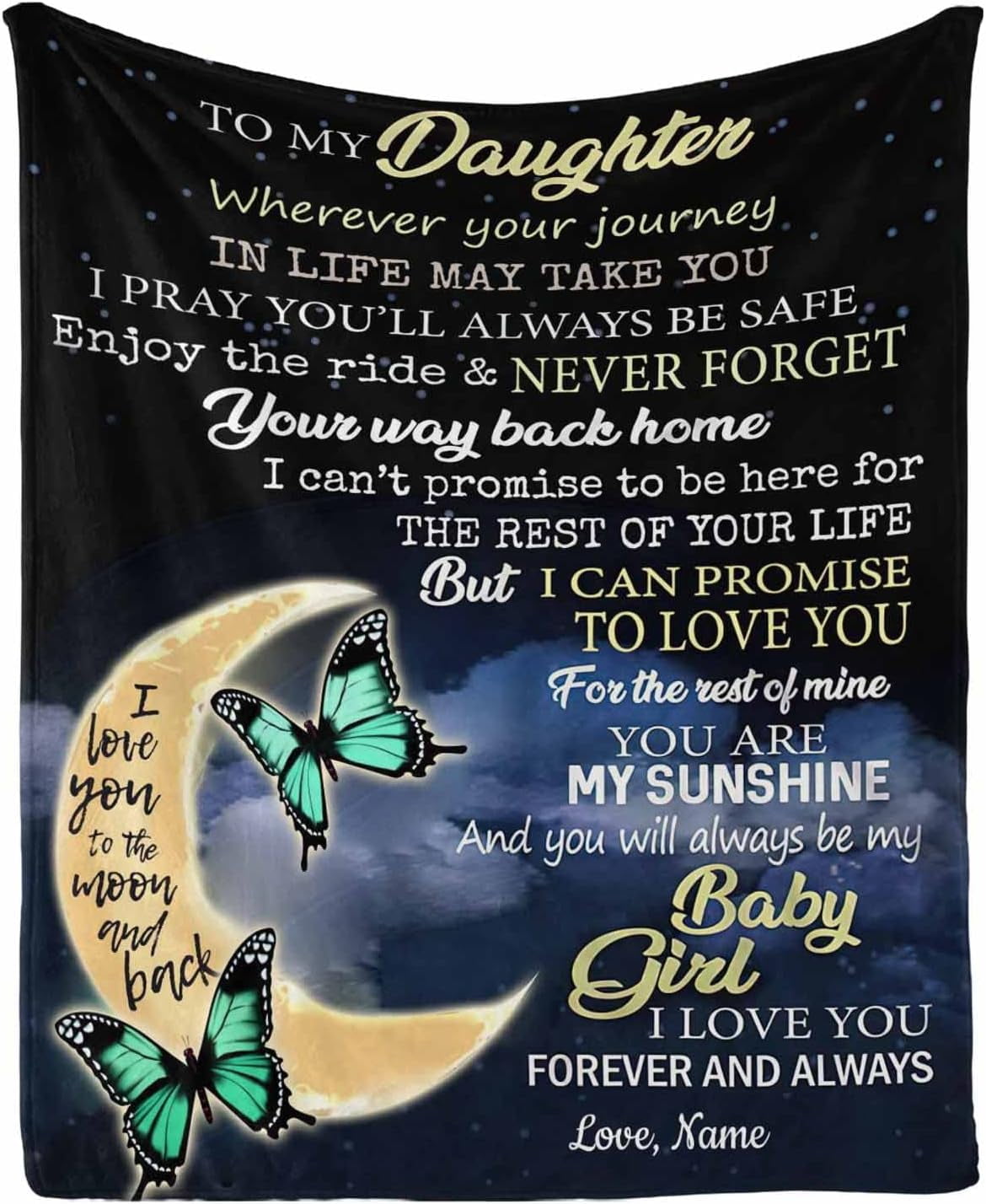 LHSHID Custom Blanket to My Daughter from mom and dad enjoy The ride ...