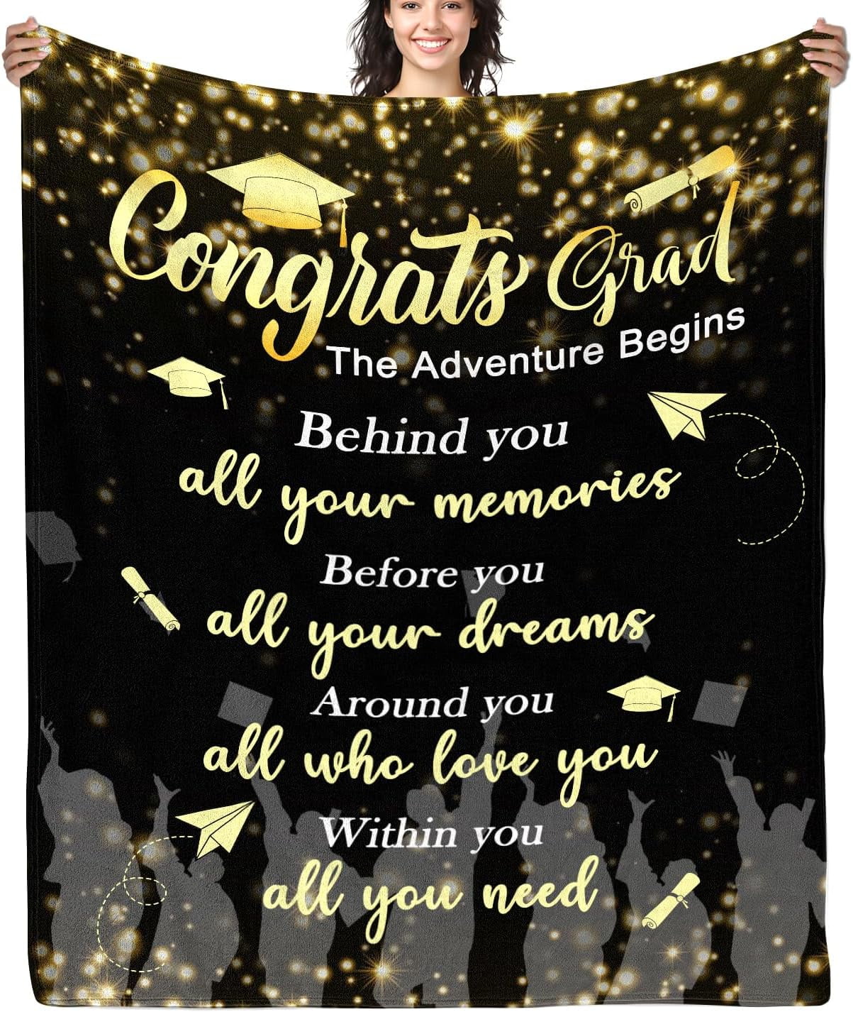 LHSHID Graduation Gifts Blanket Graduation Gifts for Her Him Congrats ...