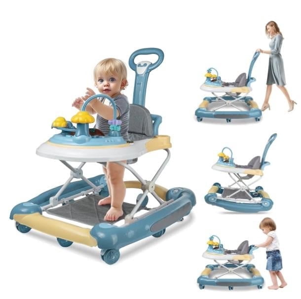 LHUAI Baby Walker With Bouncer, Removable Footrest, Feeding Tray ...