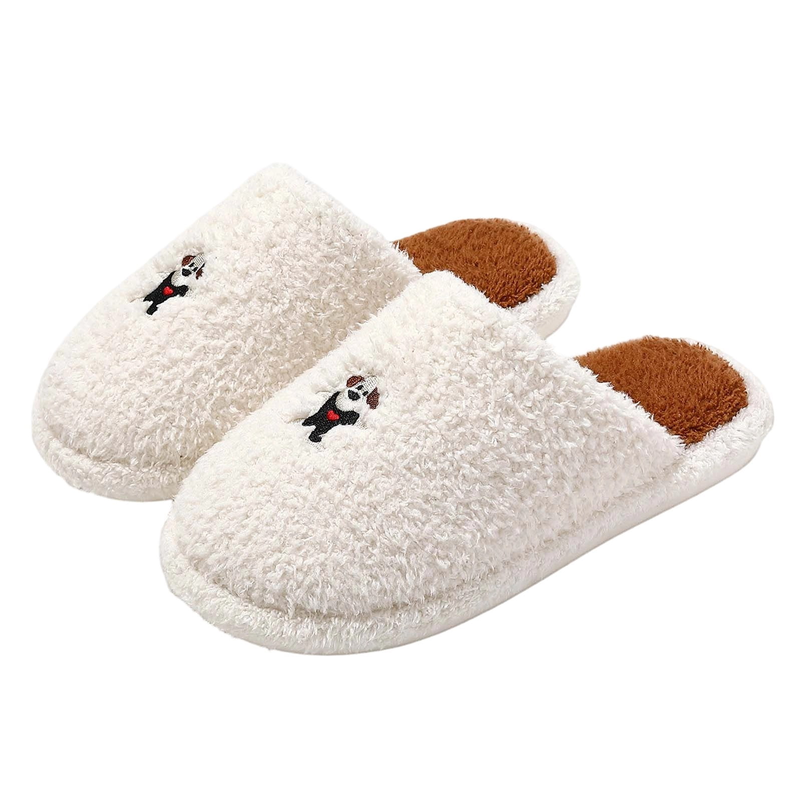 LHUnf Fuzzy Slippers For Women House Indoor Comfortable Homewear Cute ...