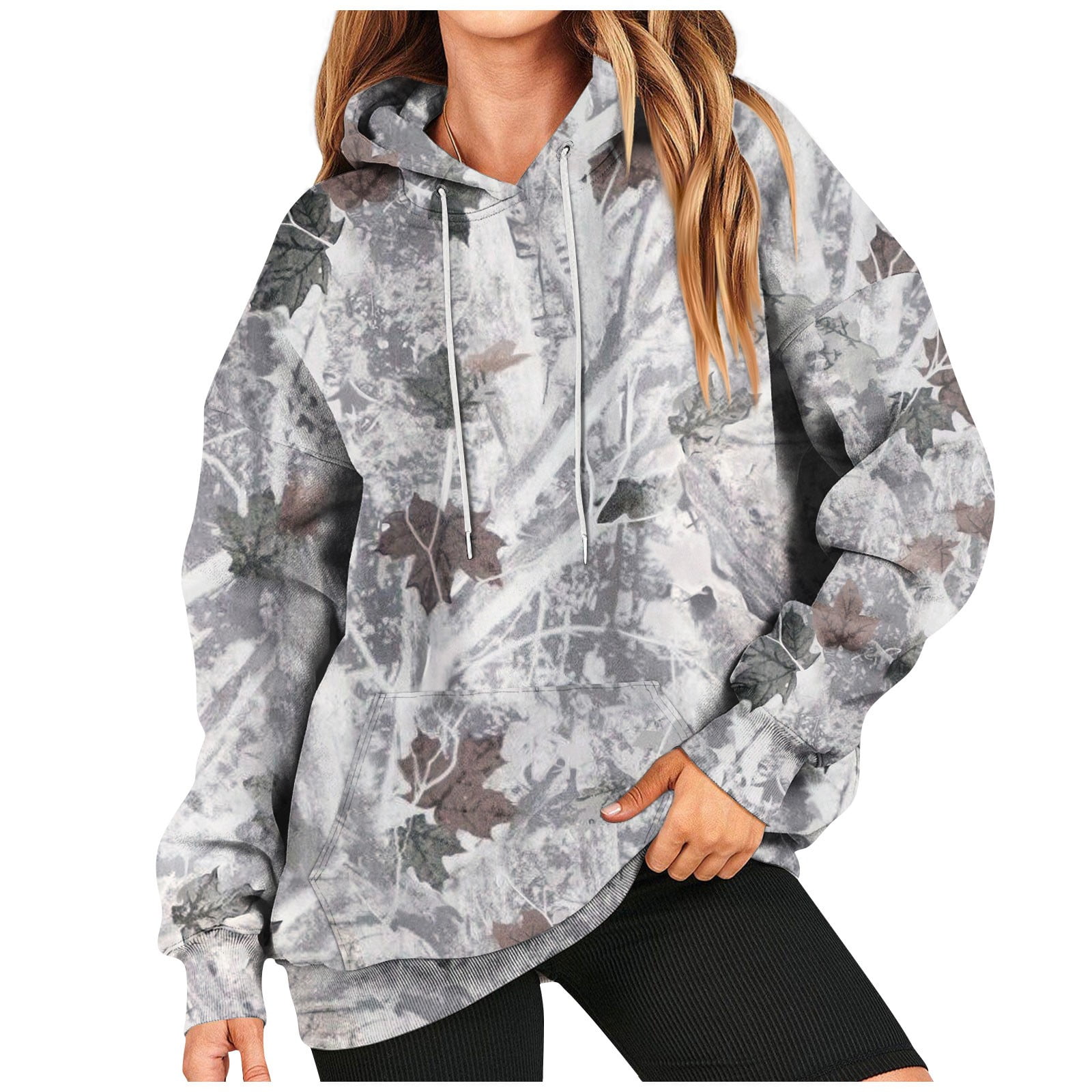 LHVUOA Camouflage Sweatshirts Lightweight Sweaters for Women Camo ...