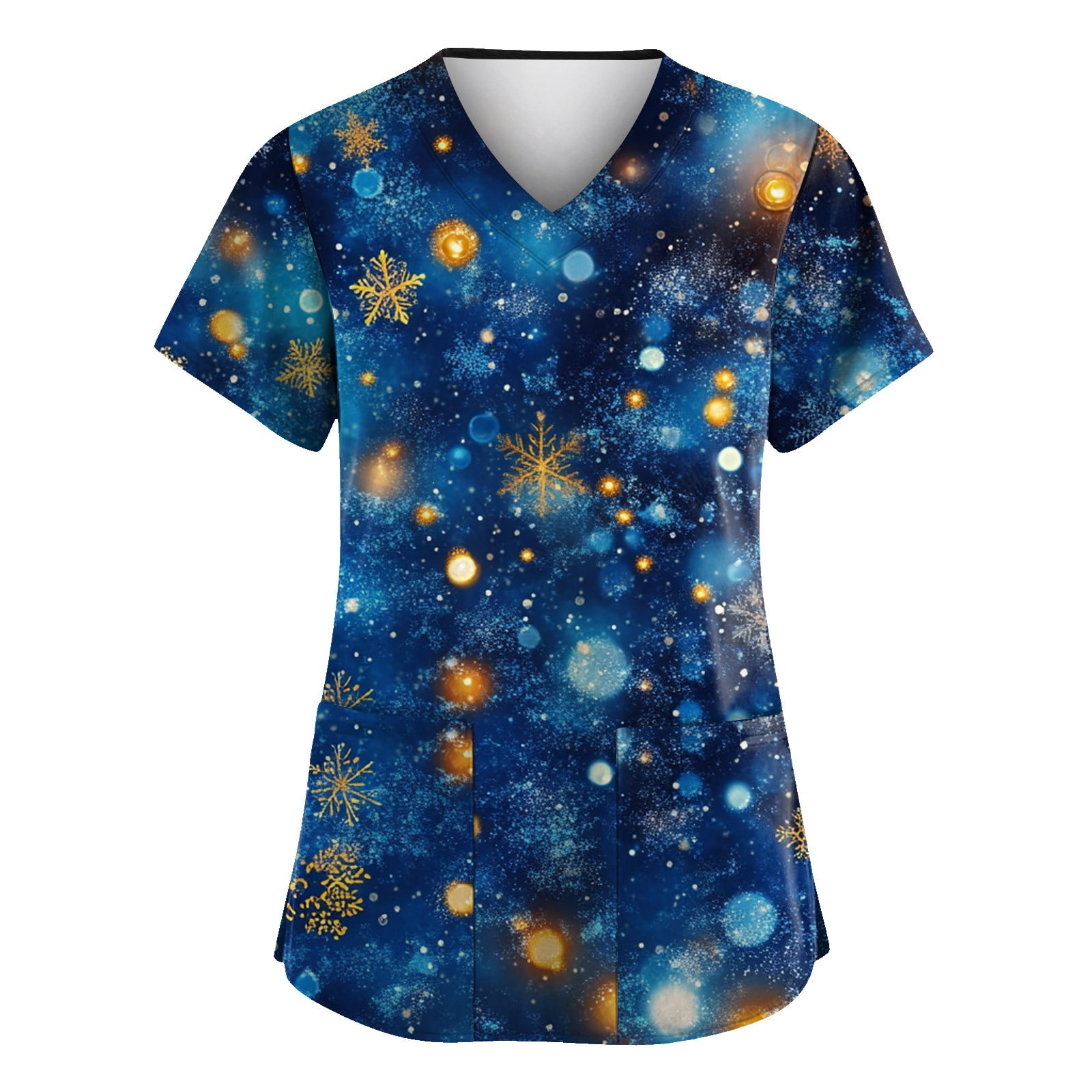 LHVUOA Christmas Scrub Tops Women Plus Size Nursing Uniforms V-Neck ...