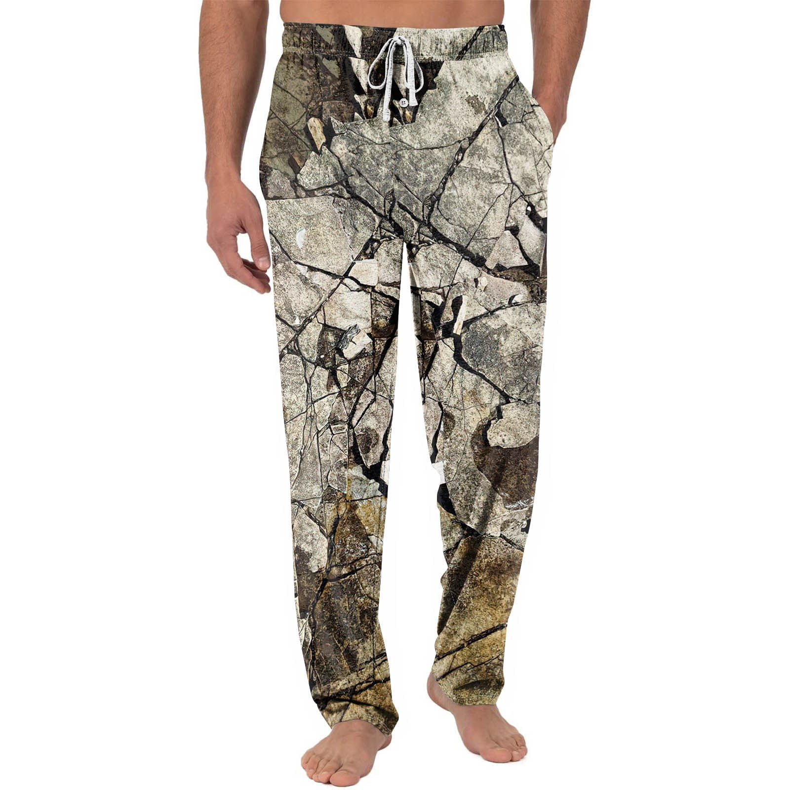 LHVUOA Men's Pajama Pants Camo Print Sleep Lounge Pants Pj Bottoms with ...