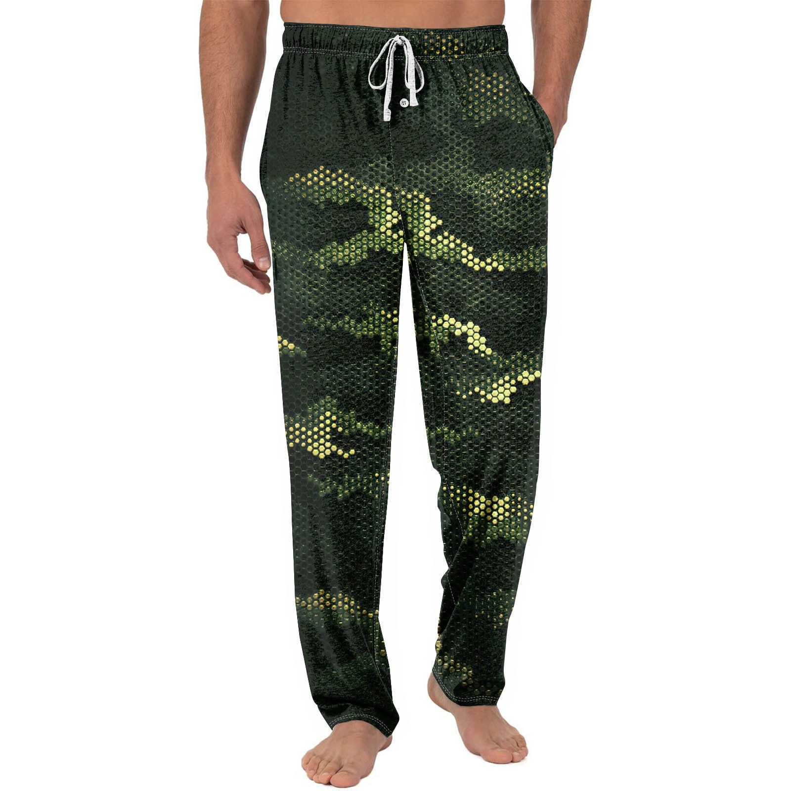 LHVUOA Mens Cotton Pajama Pants Camo Print Sleep Lounge Pants Pj ...