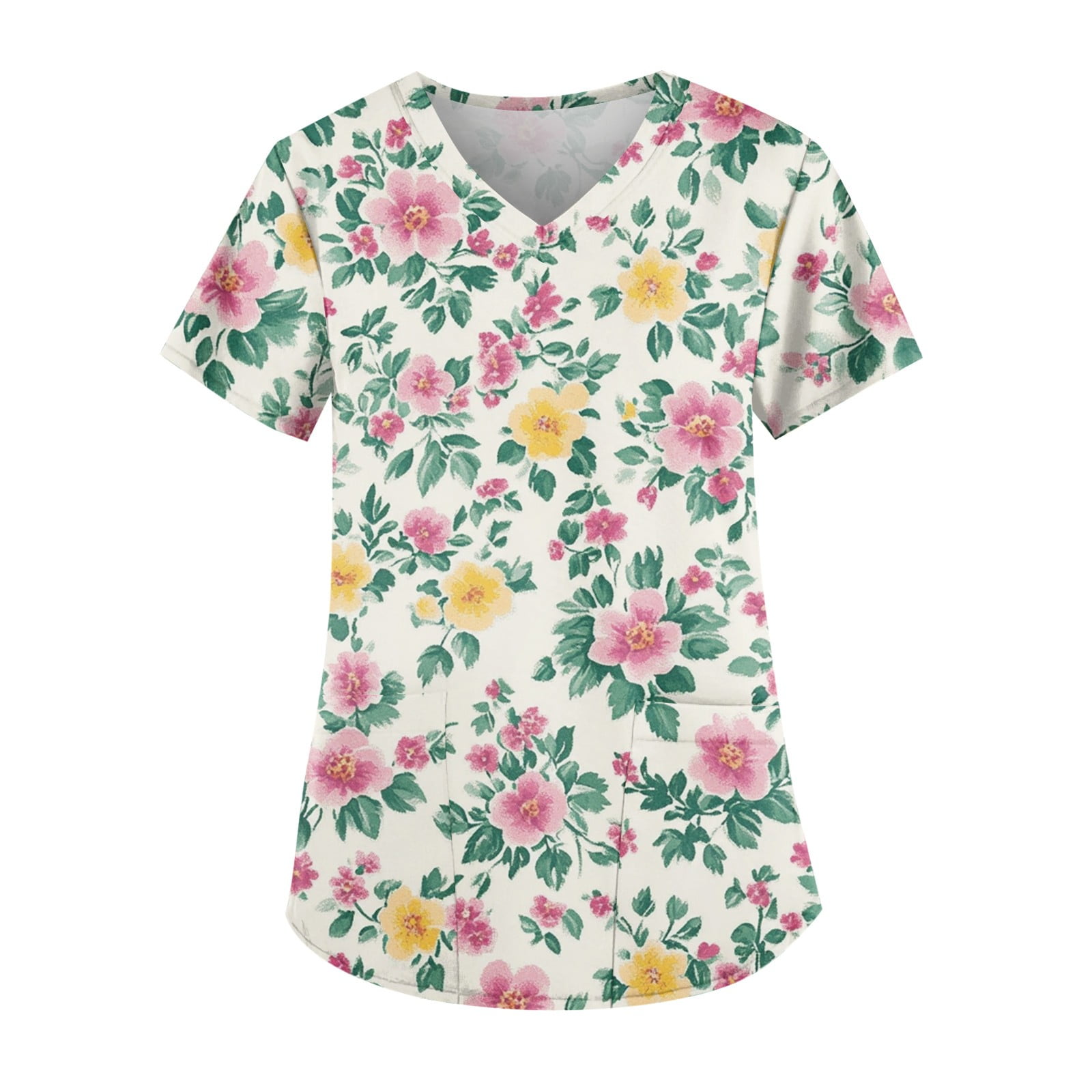 LHVUOA Scrub Tops for Women Stretch Kids Friendly Soft Comfy Short ...