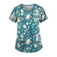 LHVUOA Scrubs for Women Christmas Scrub Tops Women Fun Workwear Santa ...