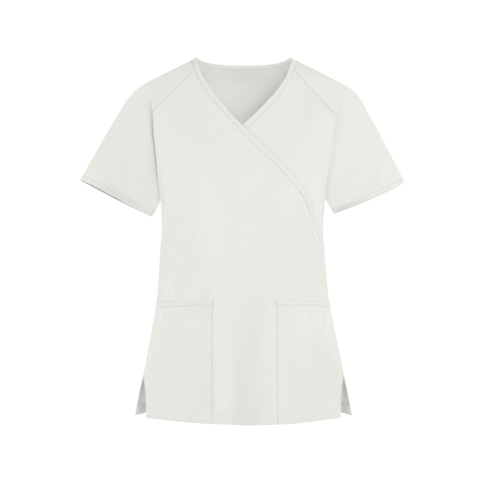 LHVUOA Scrubs for Women Short Sleeve V-Neck Scrub Top,Side Split ...