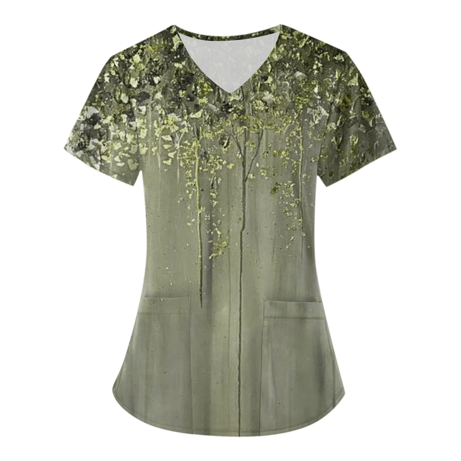 LHVUOA Scrubs for Women Stretch Soft Comfy Plus Size Scrub Tops with ...