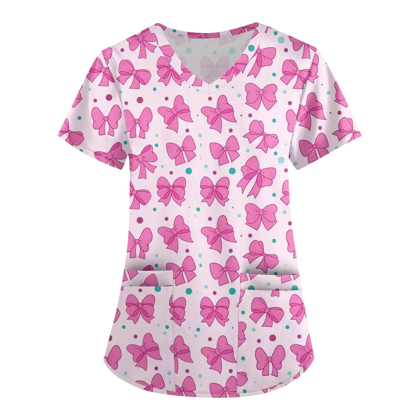 LHVUOA Valentine's Day Scrub Tops for Women Short Sleeve Plus Size ...