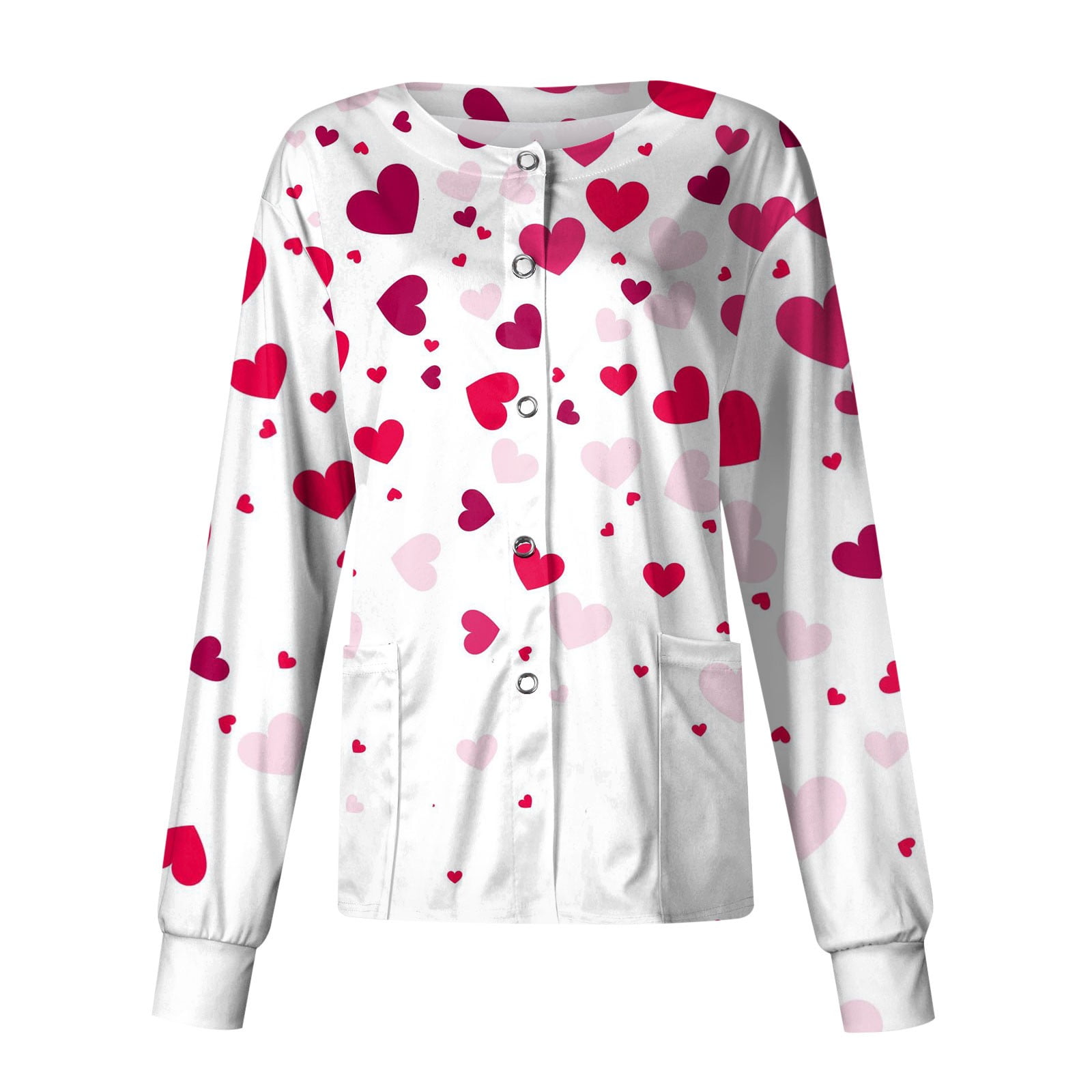 LHVUOA Valentines Day Scrub Shirts for Women Funny Love Heart Printed ...