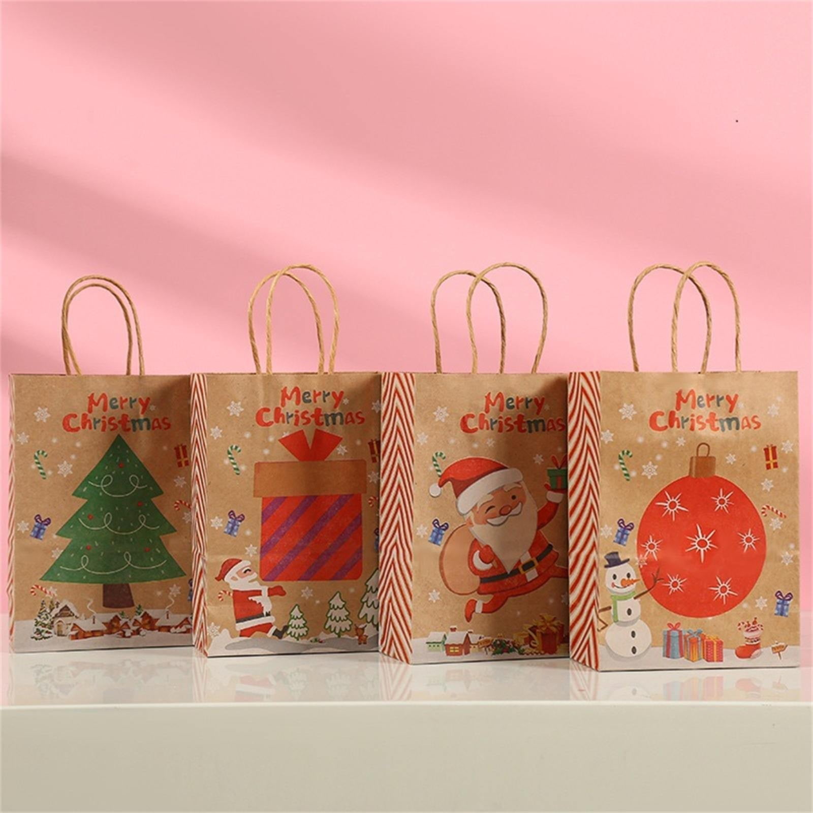 LHWEN Christmas Gift Bags 12 Pack Large Kraft Paper Bags with Handle ...