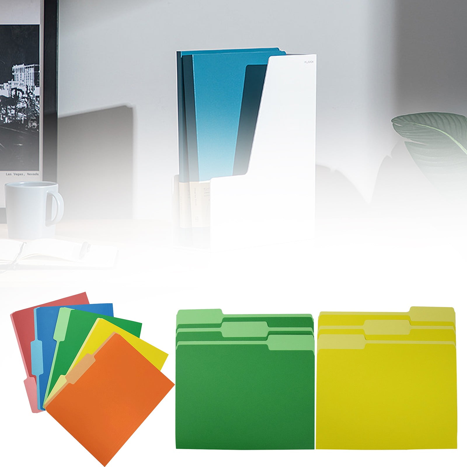 LHWEN Color-Coded File Folders for School and Business Letter Size Two ...