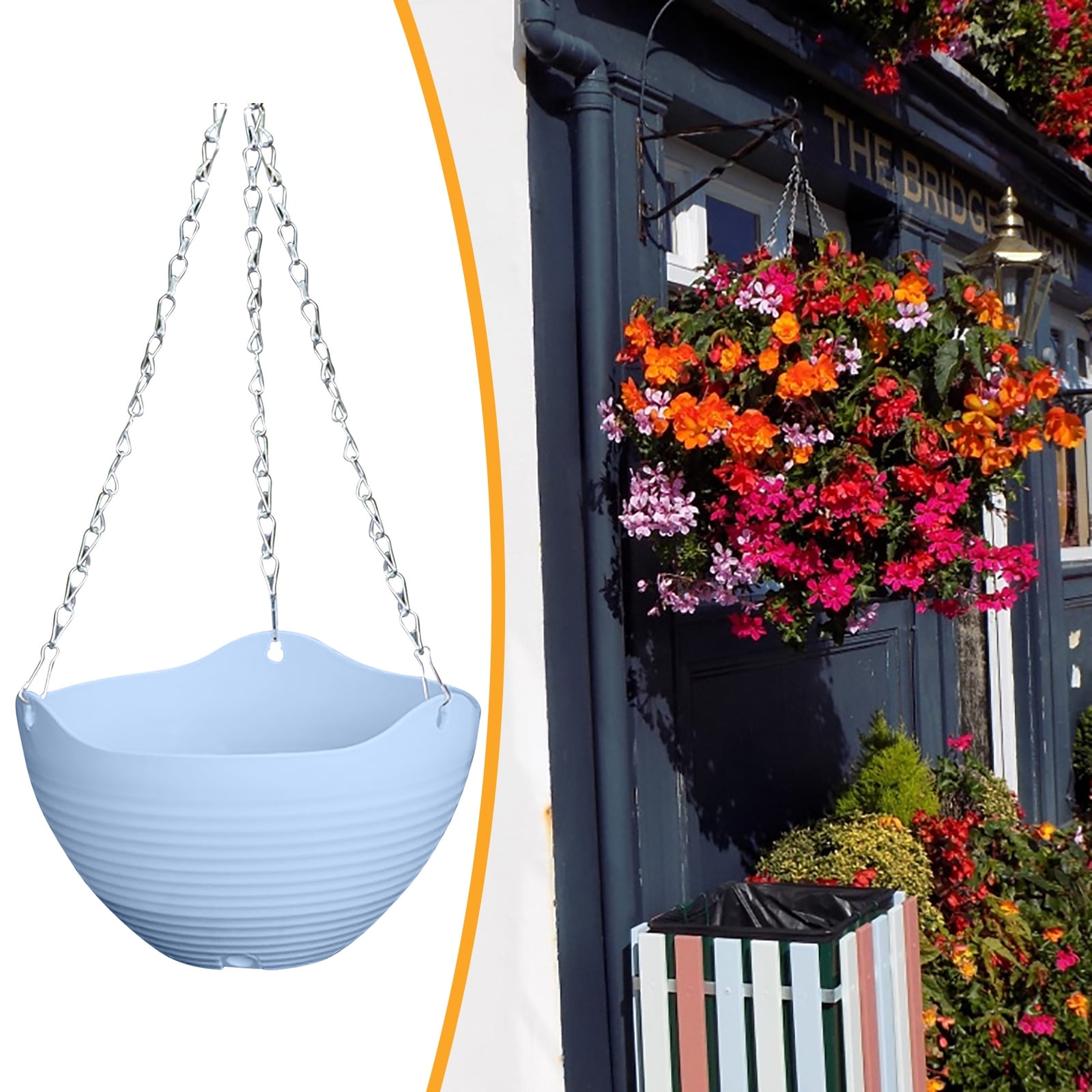 LHWEN Colorful Hanging Plastic Flower Pots for Garden Small Size ...