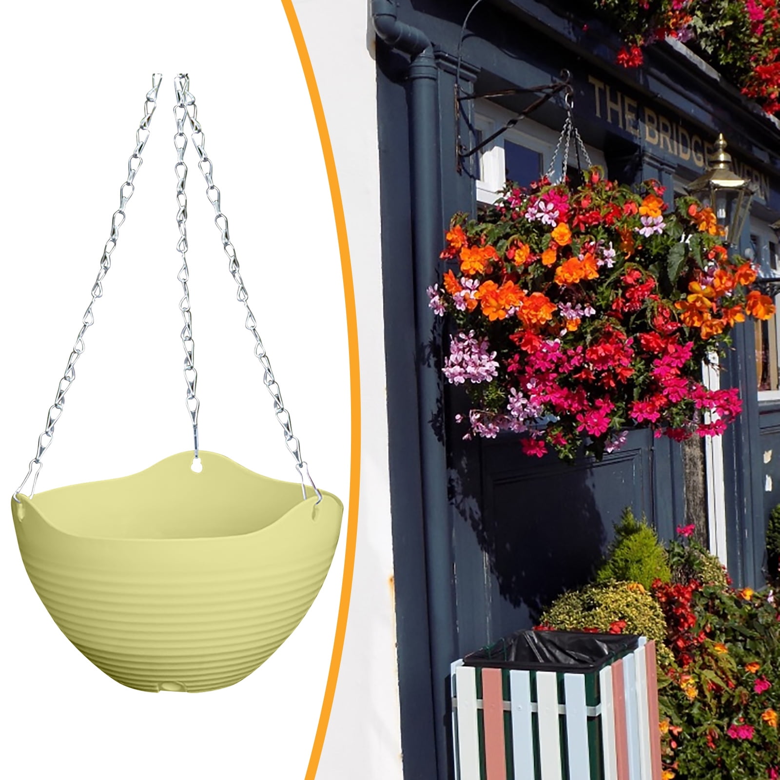 LHWEN Colorful Hanging Plastic Flower Pots for Garden Small Size ...