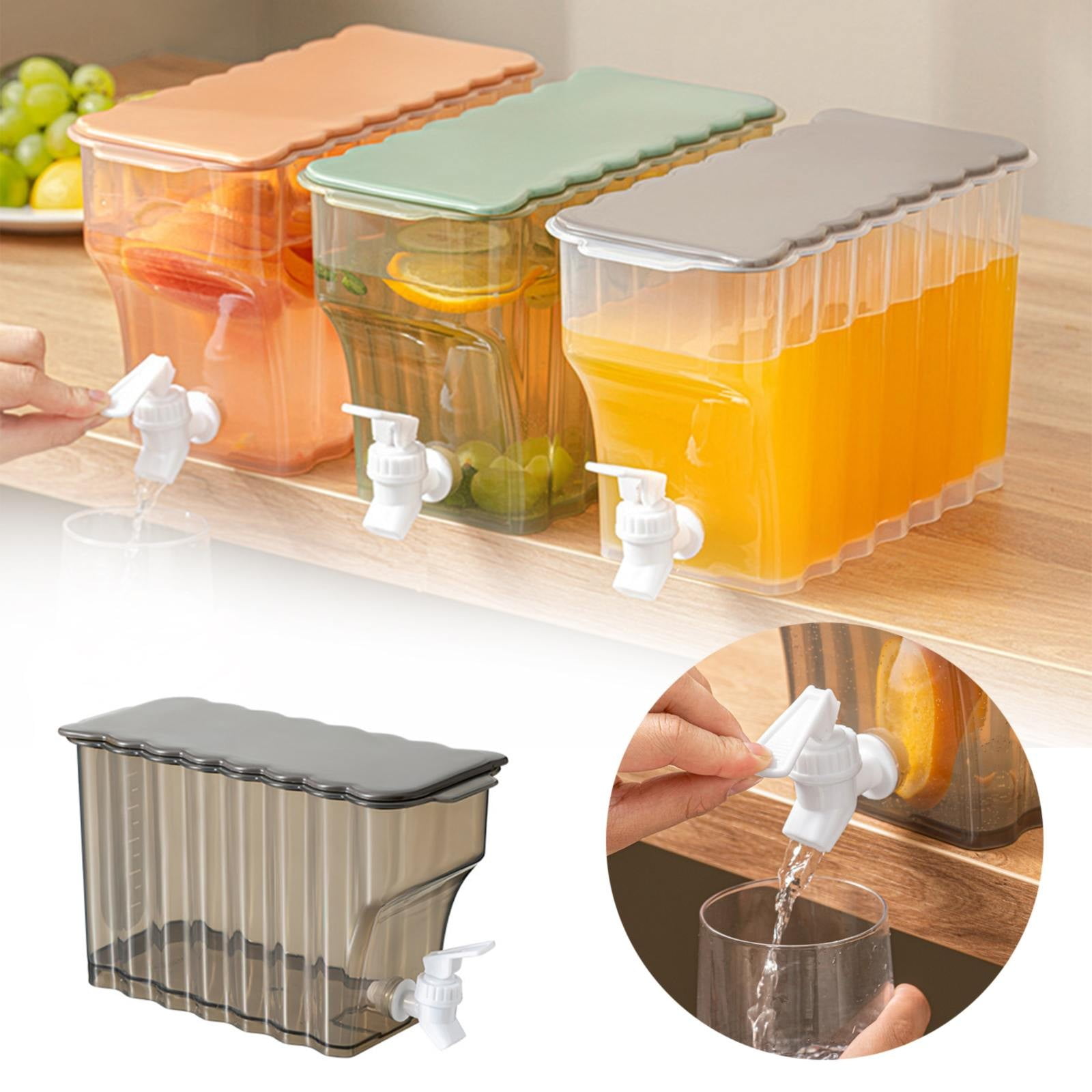 LHWEN Drink Dispenser For Fridge 1 Gallon Beverage Container Cold Water ...