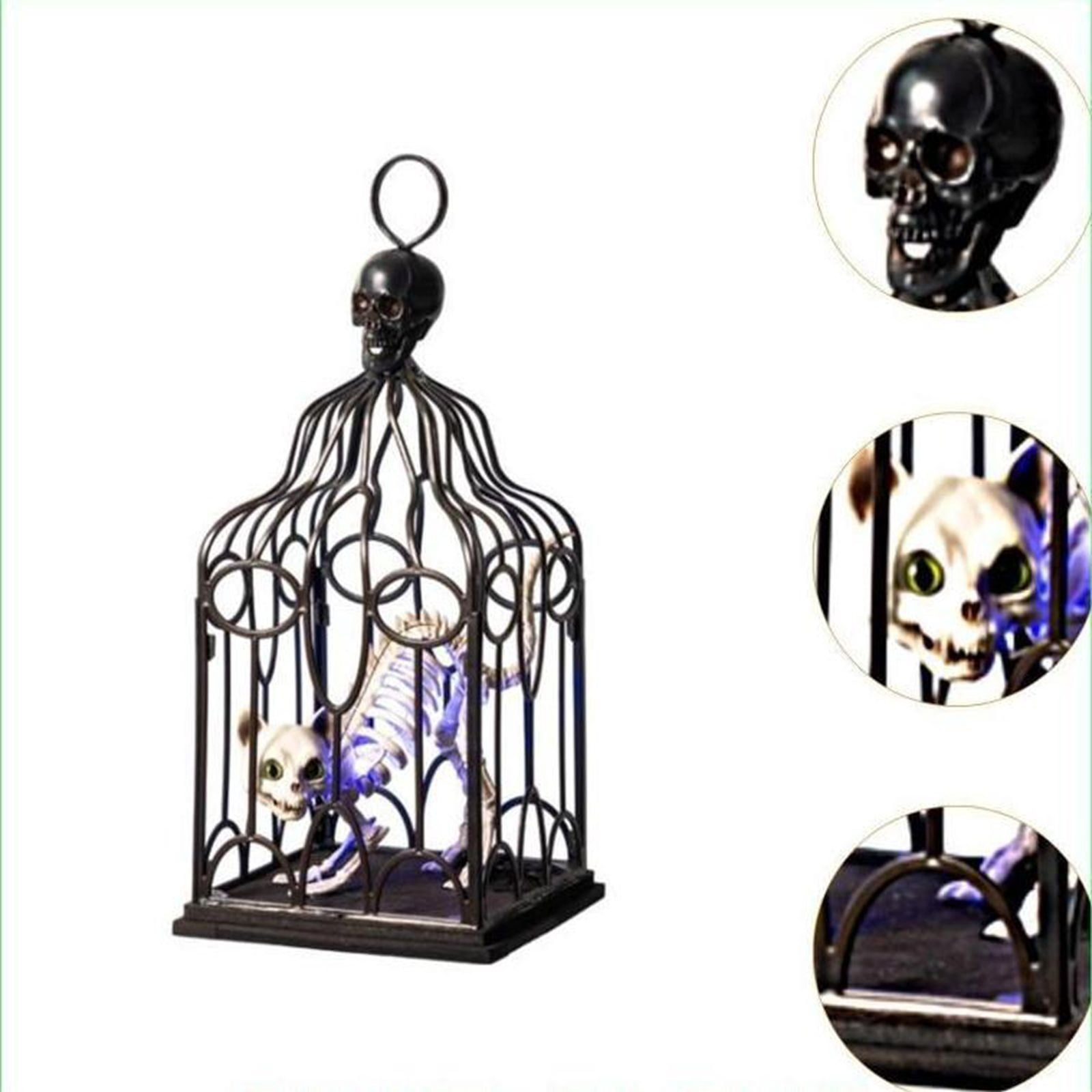 LHWEN Glow in the Dark Cat Cage Hanging Ornament Halloween Decor for ...