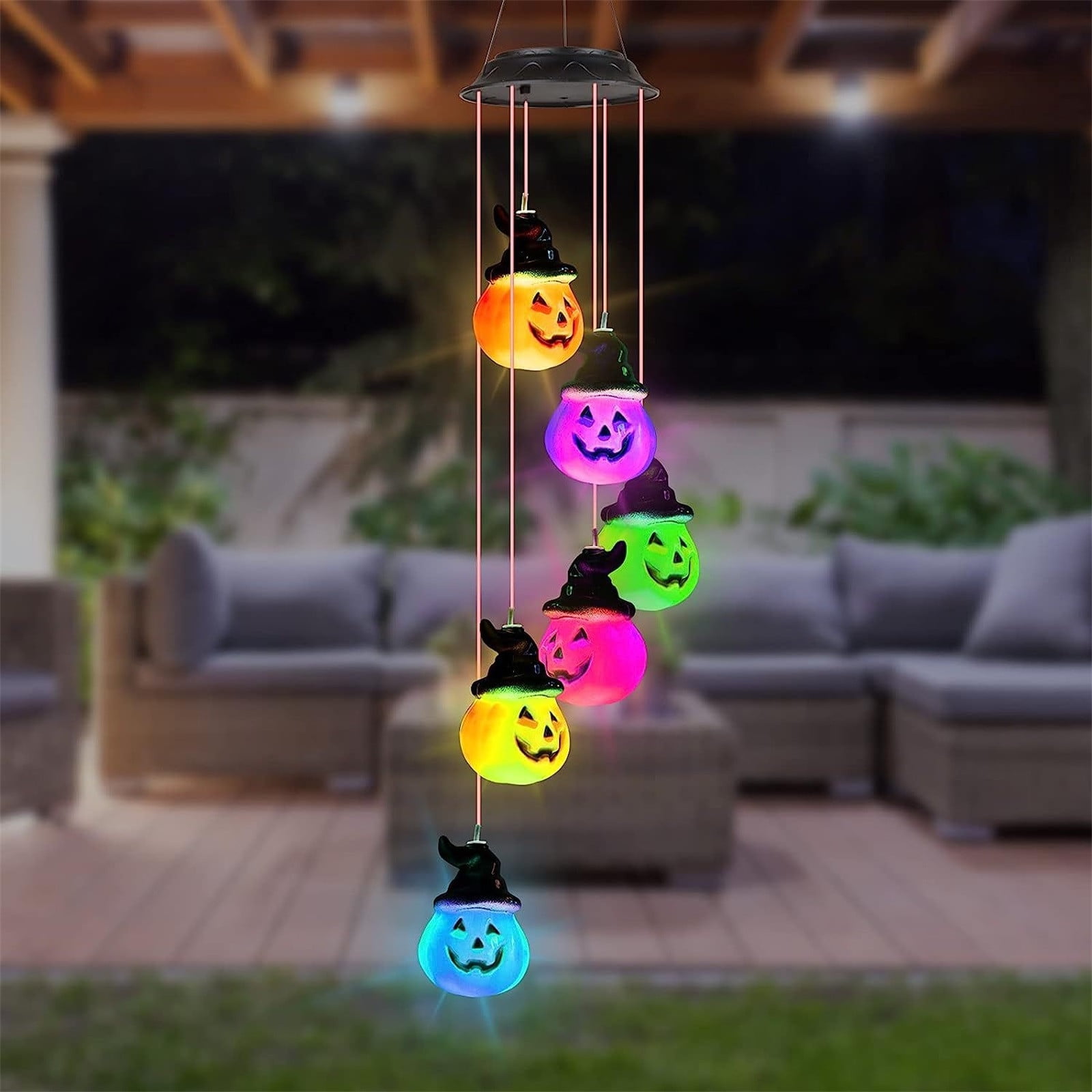 LHWEN Halloween Outdoor Garden Light String Pumpkin LED Solar Powered ...