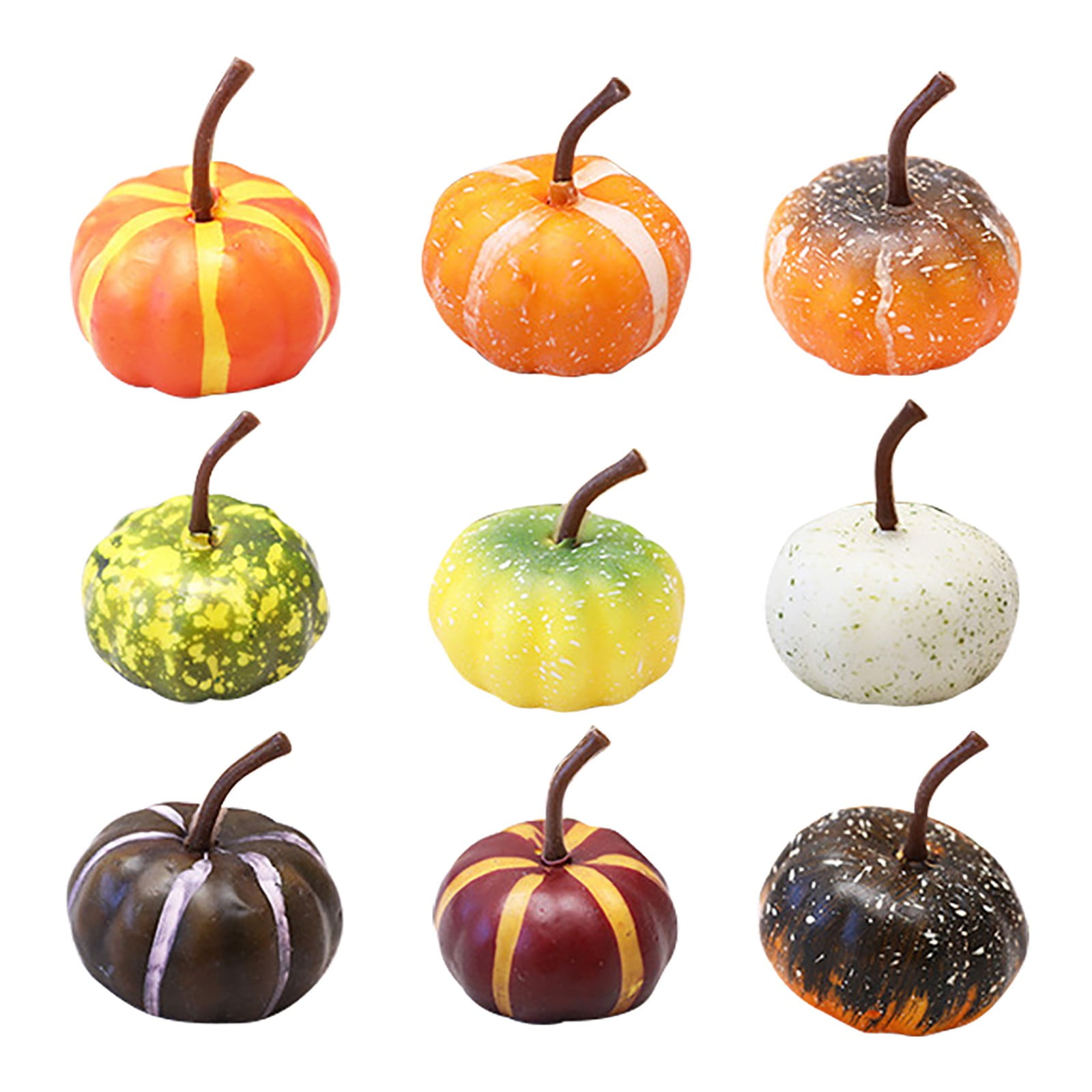 LHWEN Halloween Simulation Small Pumpkin Thanksgiving Decorations Maple ...