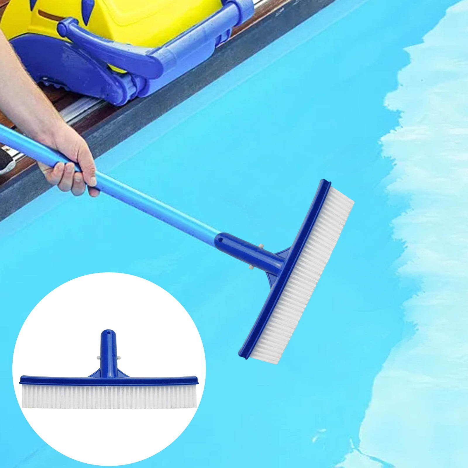 LHWEN Heavy Duty Swimming Pool Brush 18 Inch Wide Polypropylene Body ...