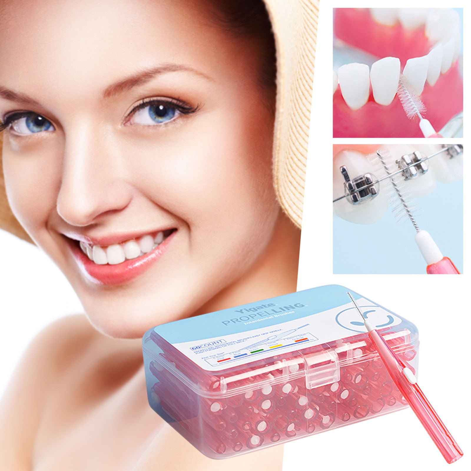 LHWEN Interdental Brushes Size 00 Handle 60pc Effective Gum Line ...