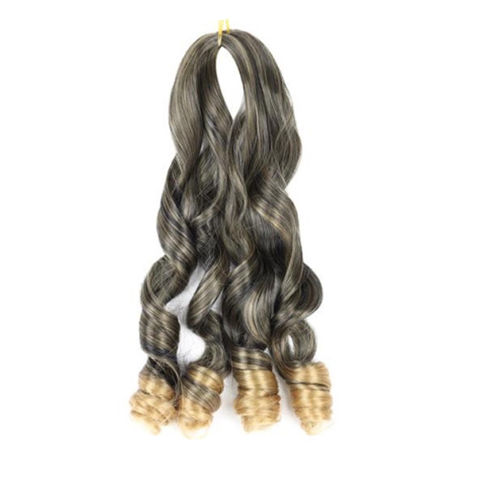 LHWEN Large Curl Wig Big Wave Braid Wig Hair Receiving Bundle Double ...