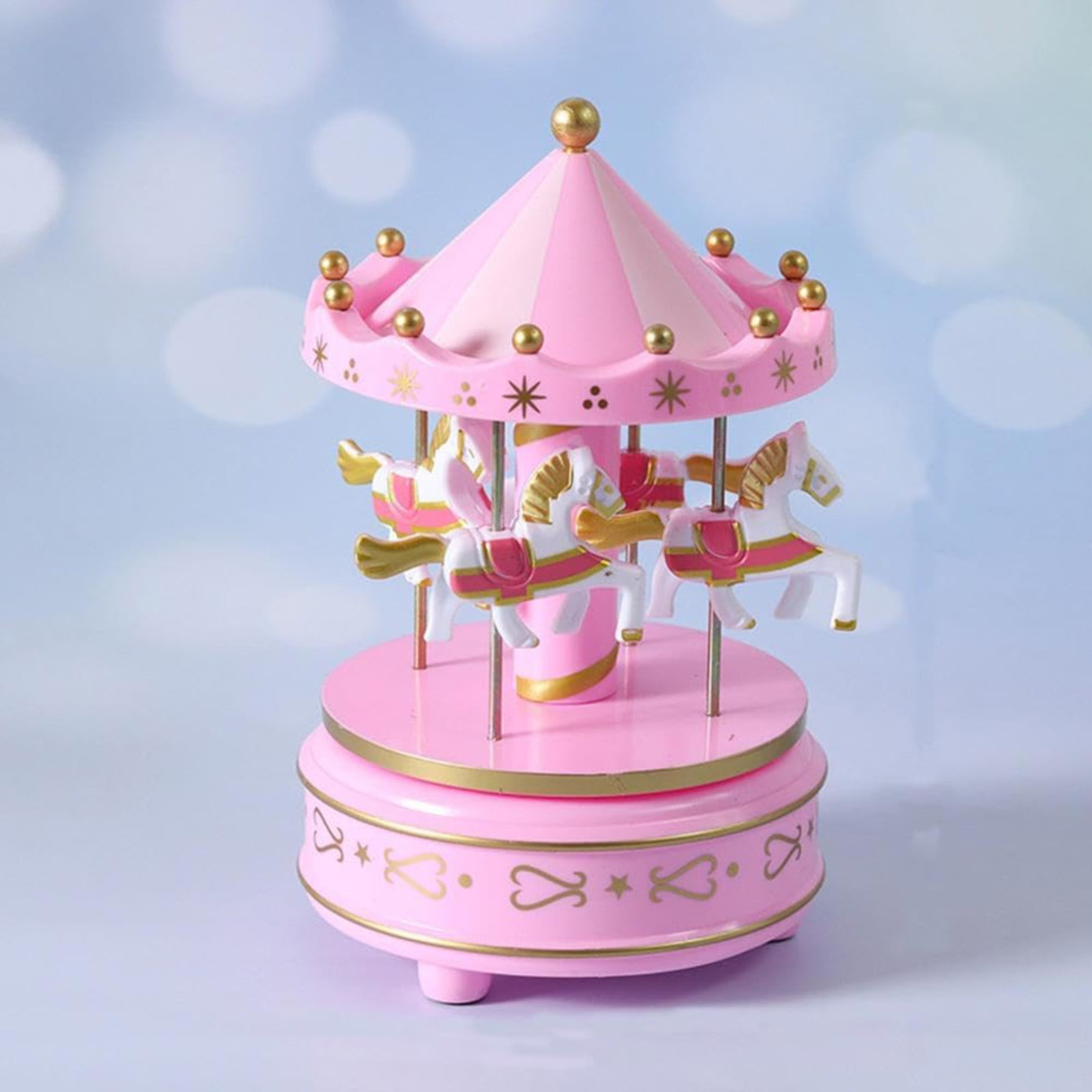 LHWEN Music Box Kids 4 Horse Rotating Windup Classic Musical Figurine ...