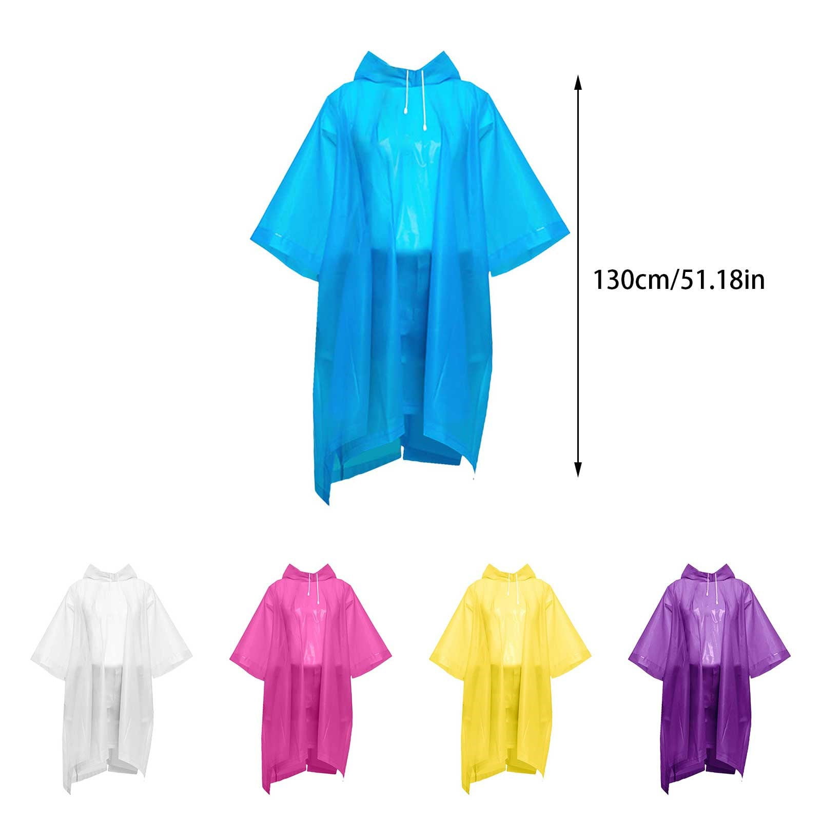 LHWEN Reusable Rain Ponchos for Adults Lightweight EVA Raincoats with ...