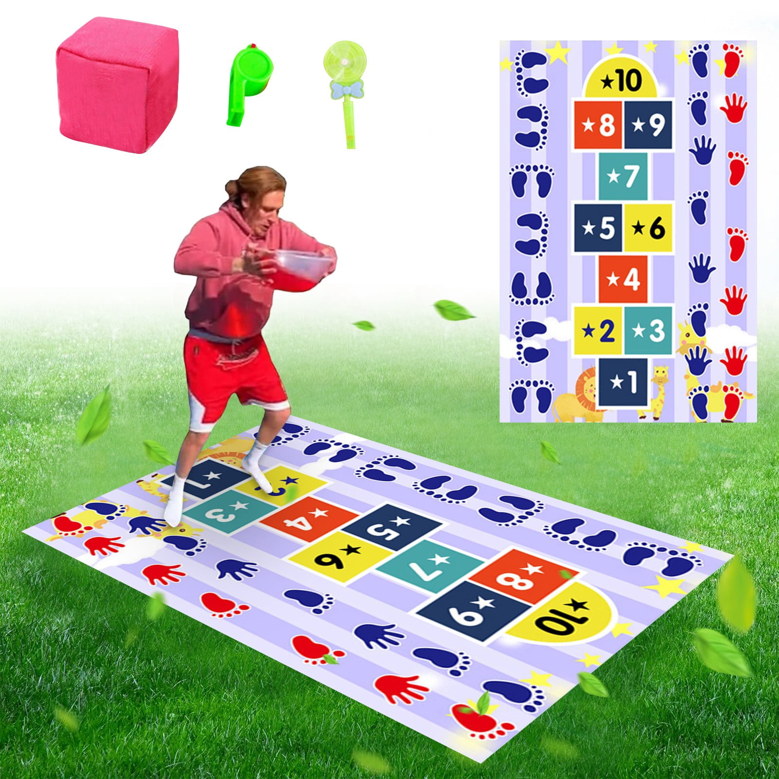 LHWEN Slide Hopscotch Games Adults Hands Feet Sports Slide Hopscotch ...