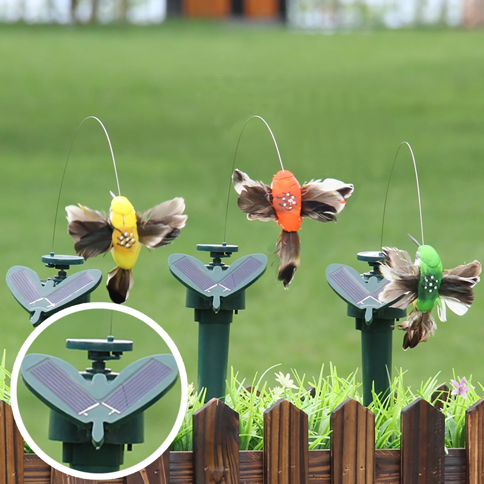 LHWEN Solar Garden Hummingbird Dancing Decoration Solar/Battery Powered ...