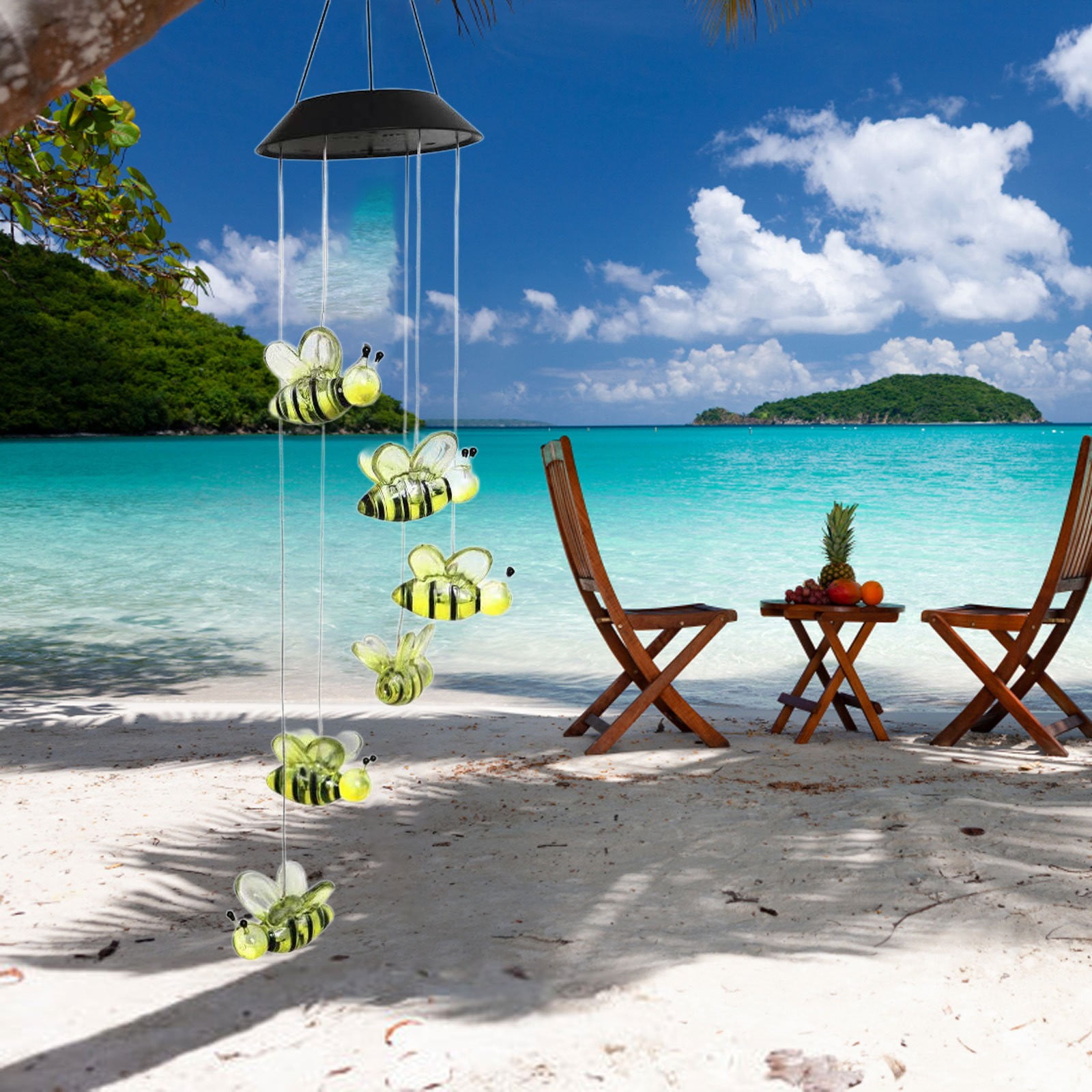 LHWEN Solar Wind Chimes Outdoor Decor Garden Patio Porch LED Light ...