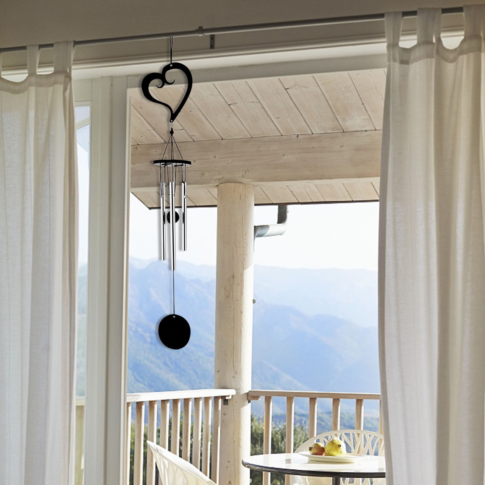 LHWEN Wind Chimes Garden Memorial Wooden Outdoor Decor Relaxing Sound ...