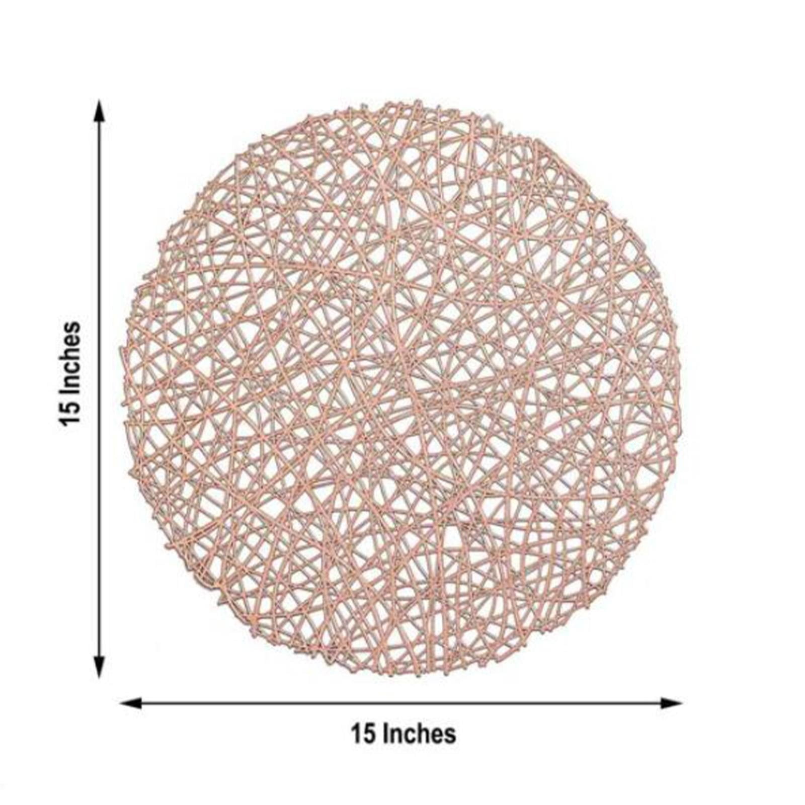 LHWGJQY Placemats Washable 6 Pack Fine Paper Rope Messy Knitting ...