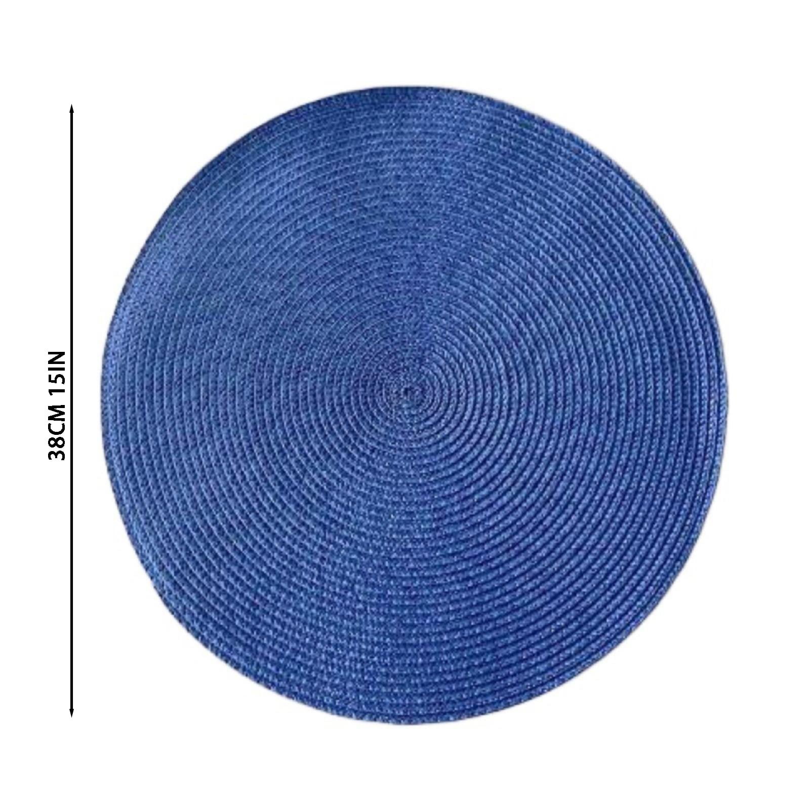 LHWGJQY Plate Mat Woven Spiral Table Placemats 15 Inches Round Set Of 4 ...
