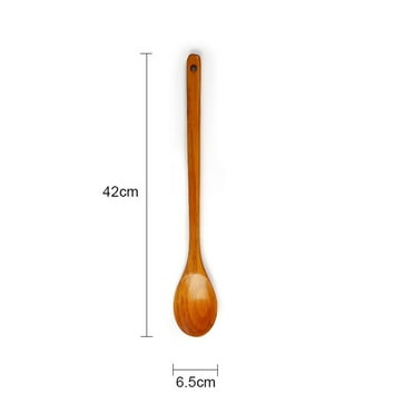 AOKIWO 6-Piece Teak Wooden Utensils for Cooking - Soft Grip Wood Spoons ...