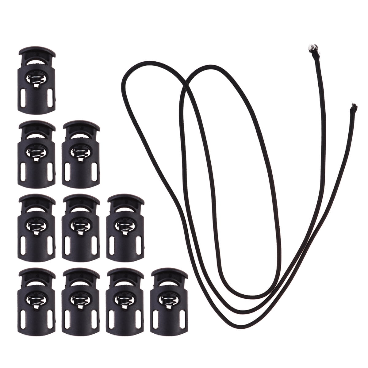 LHX 10 Pcs Spring Buckle Tightening Cord Lock Fastening Buttons Black ...