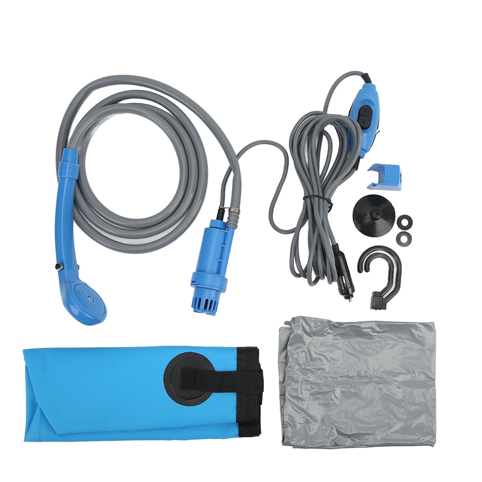 LHX 12V Portable Camping Shower Folding Bucket Set 20L Capacity ...