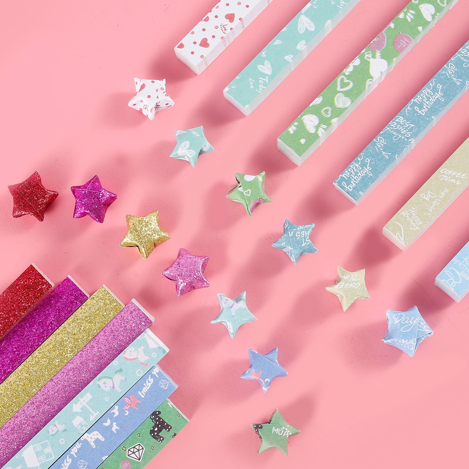 LHX 2340 Sheets Origami Star Paper Strips Colorful Star Origami Paper ...