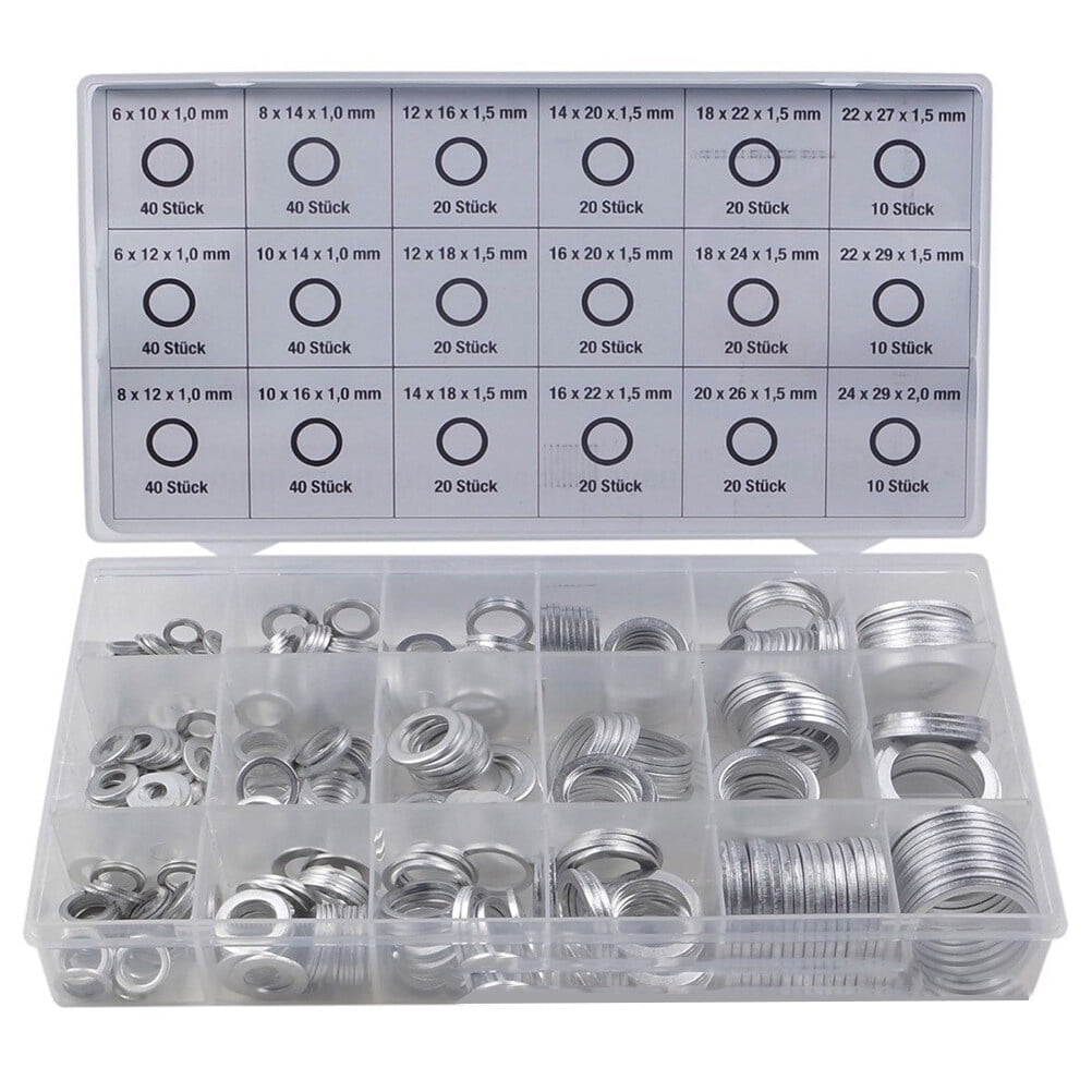 LHX 450 PCS Aluminum Wahers Flat Sealing Rings 12 Shot Caps Screw ...