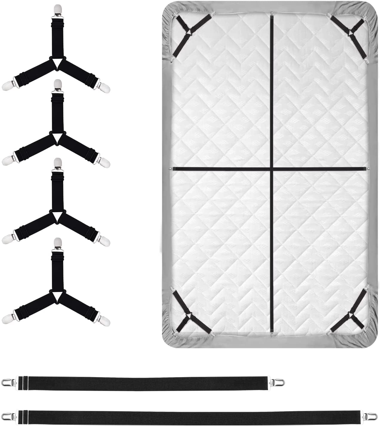 LHX Bed Sheet Straps, 6PCS Set Bed Sheet Holder to Hold Bed Sheet in ...