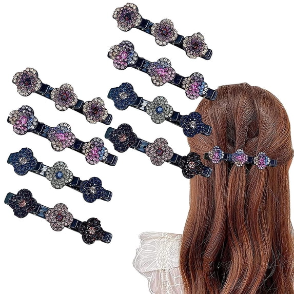 LHX Sparkling Crystal Stone Braided Hair Clips, 2022 New Braided Hair ...