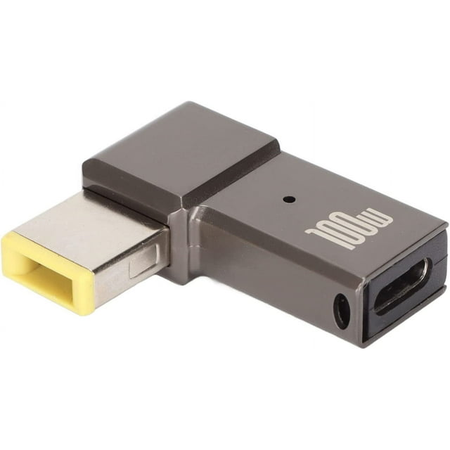 Lhxusb C To Slim Tip Adapter 100w 5a Laptop Type C Female Input To Right Angle Slim Tip