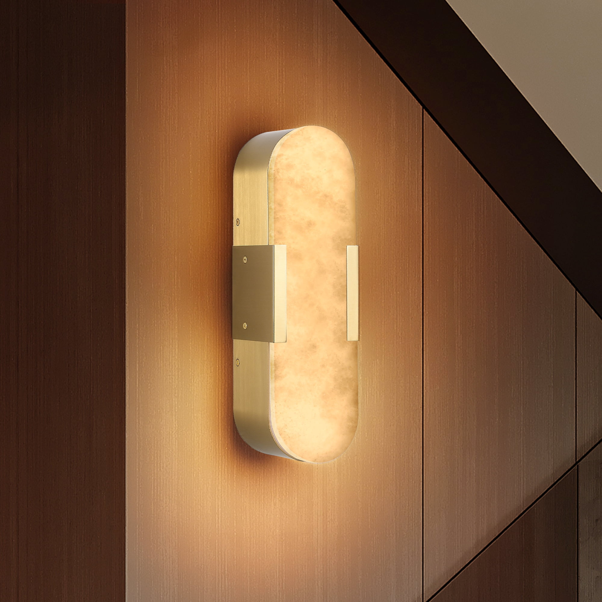 LHYY 13.8" Natural Marble Wall Sconce,Gold Sconces Set of Two,Indoor ...