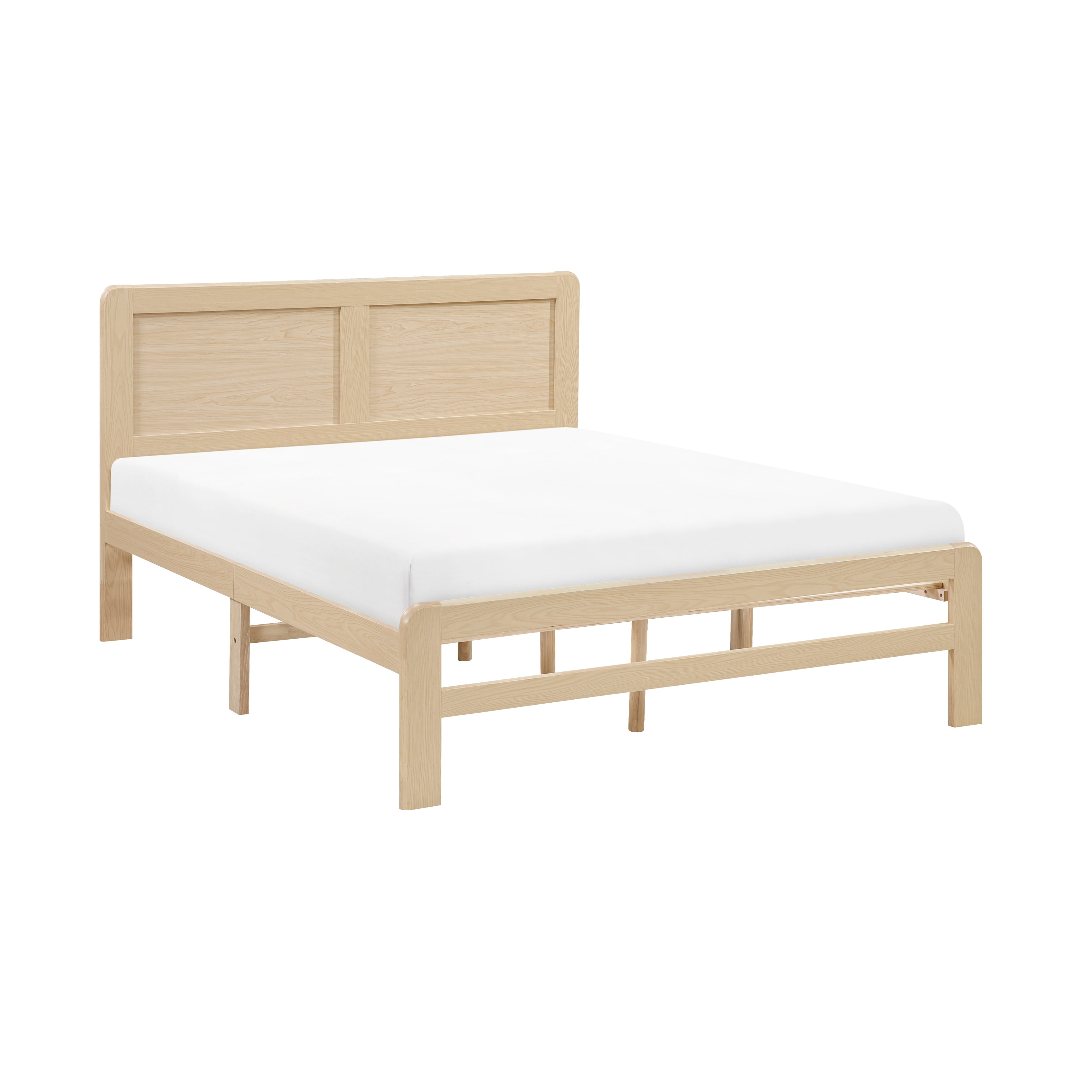 LHYY 1pc Contemporary Natural Finish Full Size Platform Bed Frame ...