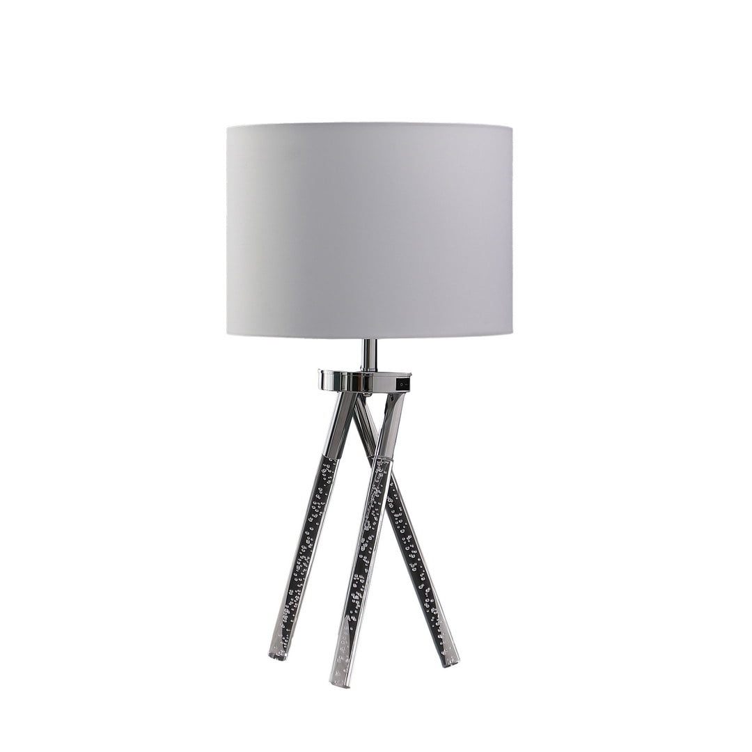 LHYY 26.25" In Mid Century Birgit Led Acrylic Tapered Legs Silver Metal ...