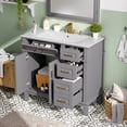 LHYY 36" Gray Modern Bathroom Vanity with Ceramic Sink,Soft-Close Door ...