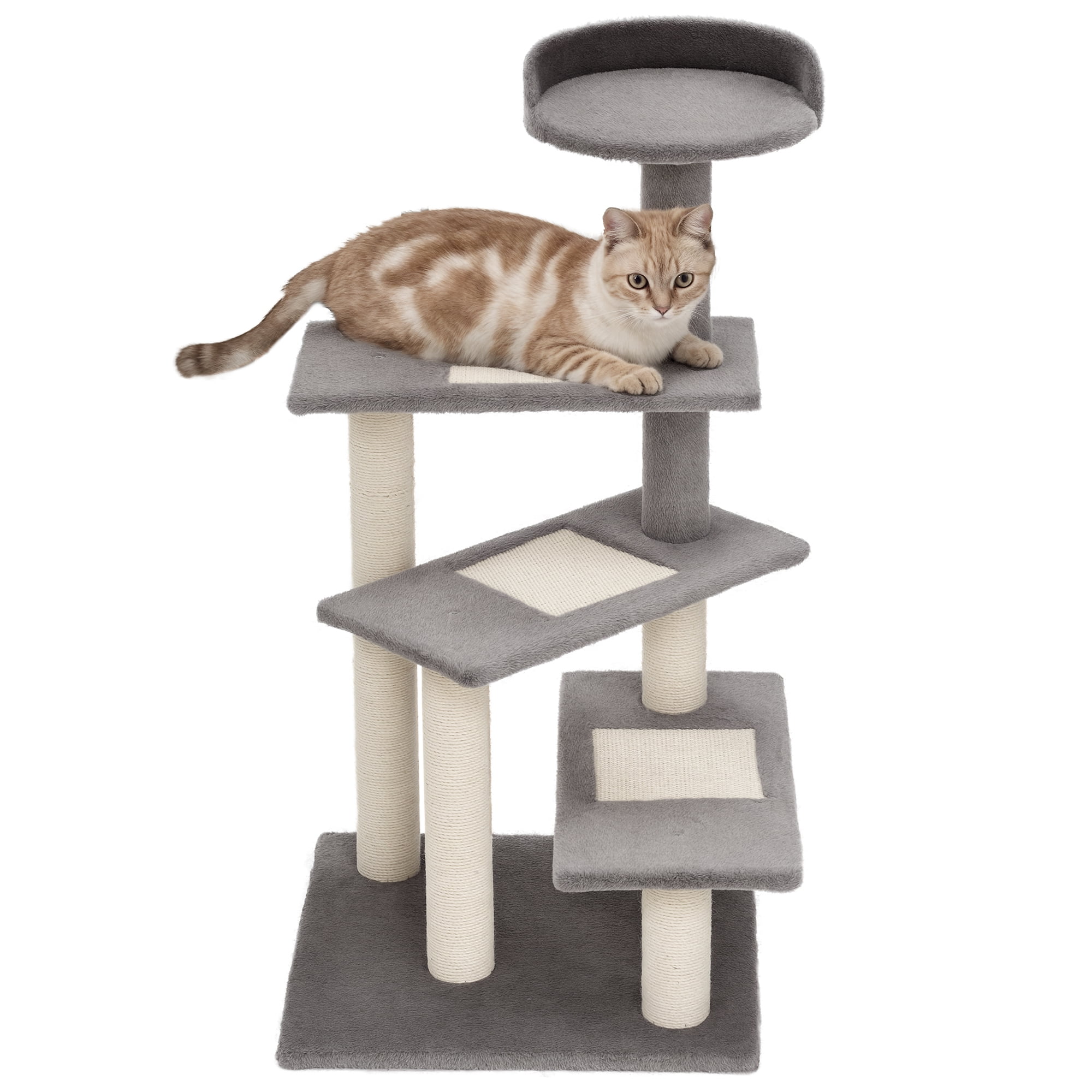 LHYY 40" 5-Level Revolving Stair Cat Tree Scratcher Climbing Activity ...